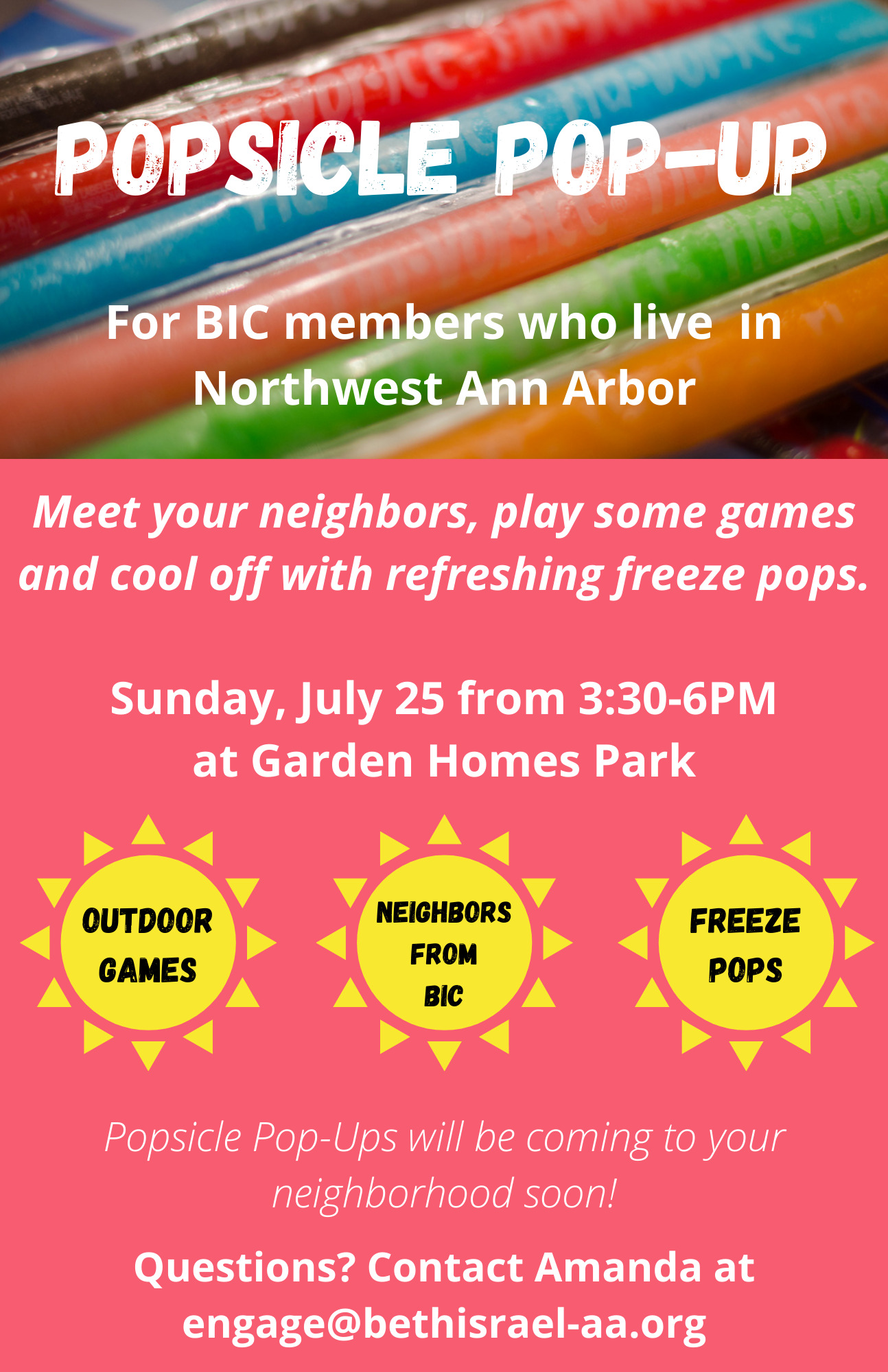 Popsicle Pop Up | Jewish Federation of Greater Ann Arbor